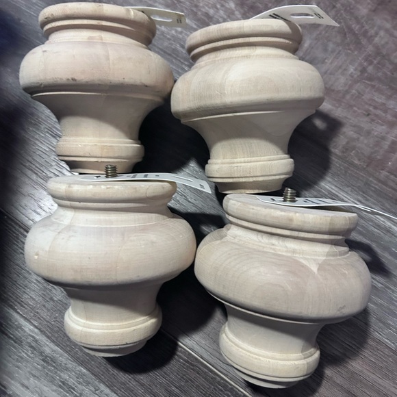 Accents | 4 Wooden Bun Feet For Furniture Leg 4 In X 4 In X 4 In ...